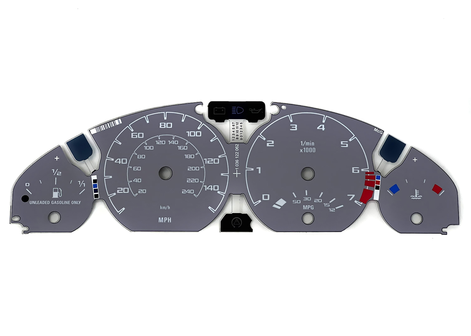 BMW E46 M4-Style Gray 140 MPH / 240 KMH - Gauge Faces