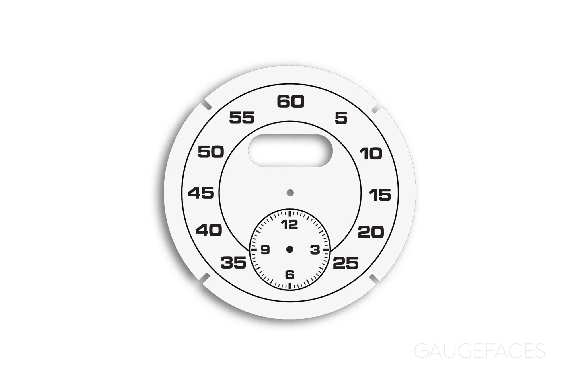 Porsche Sport Chrono Clock Dial Gauge Face – White - Gauge Faces