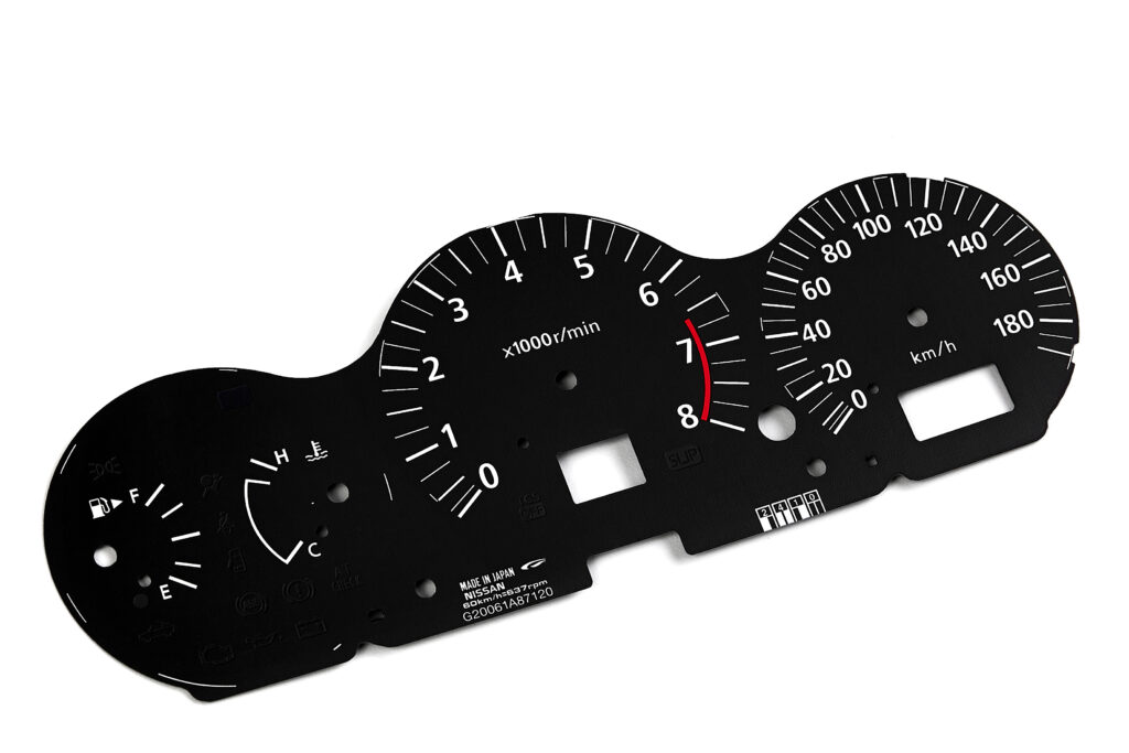 Nissan 350Z Drift Car Instrument Gauge Faces – 180 KMH – Black - Gauge ...