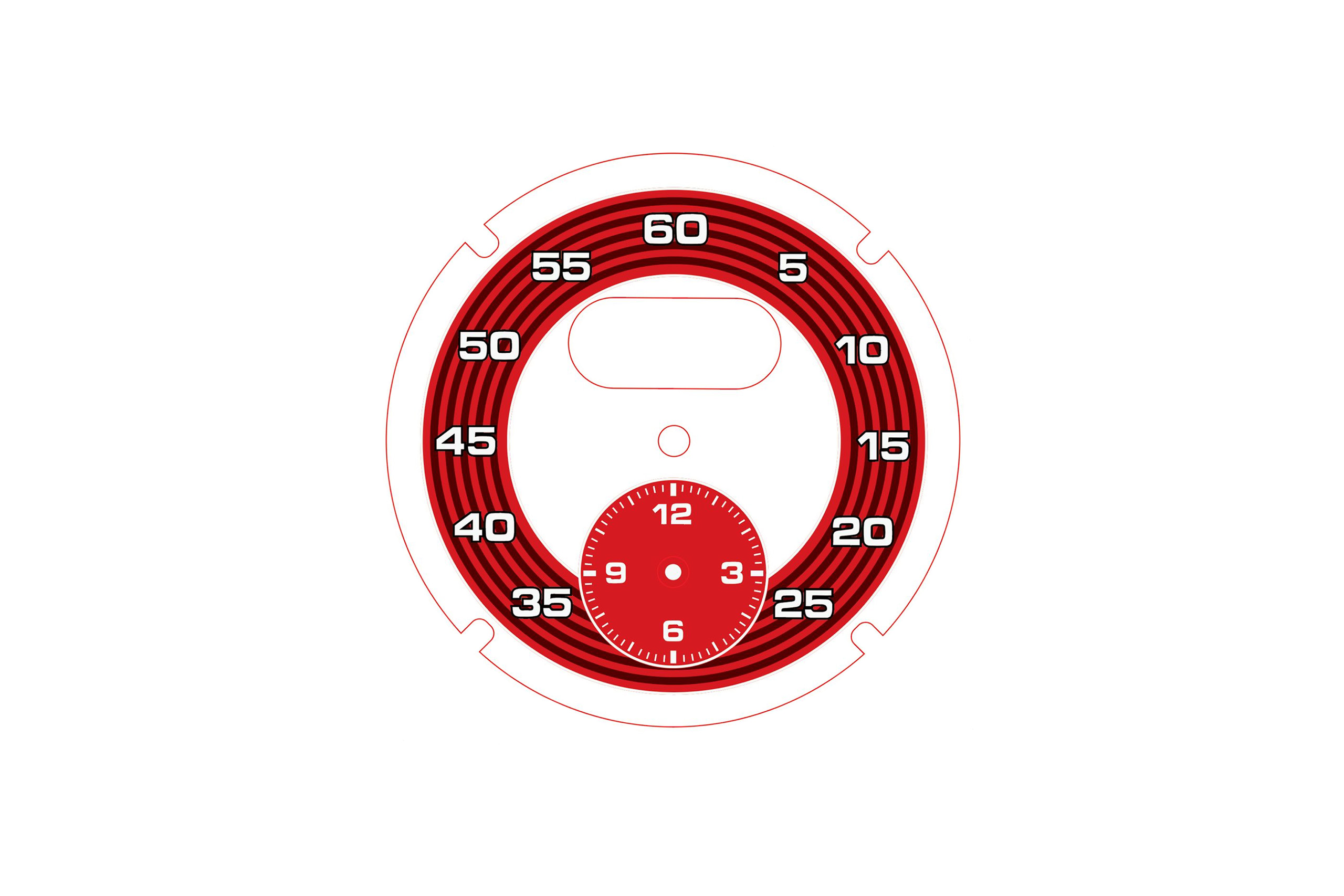 Porsche Sport Chrono Clock Dial Gauge Face – White with Classic Red ...