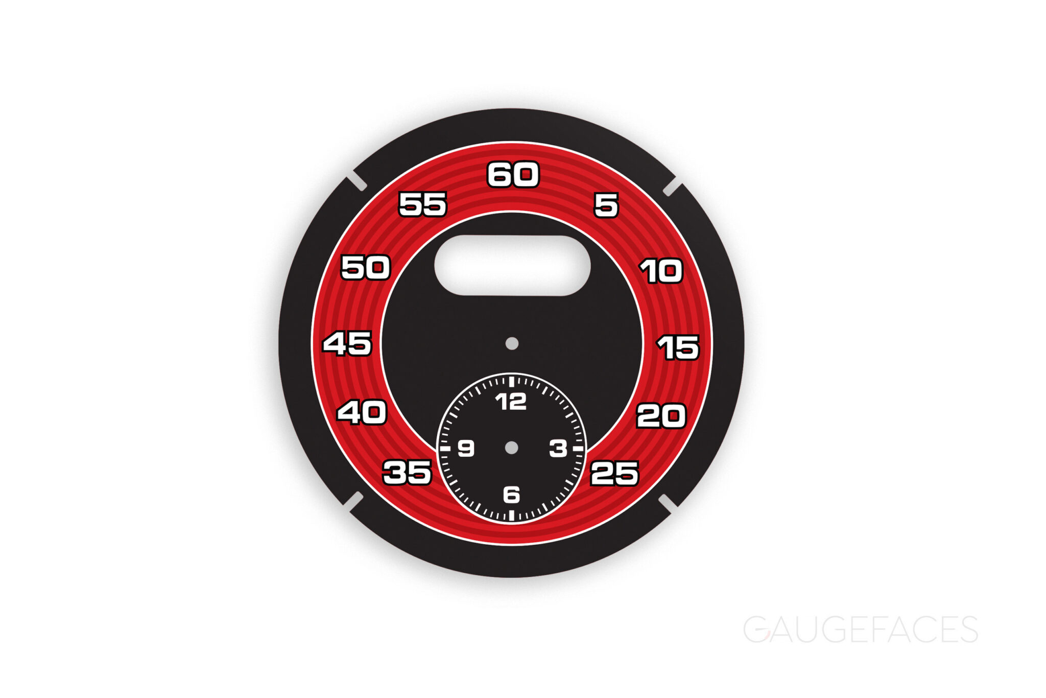For Porsche Sport Chrono: Stopwatch Clock Gauge Face – Black with Red ...