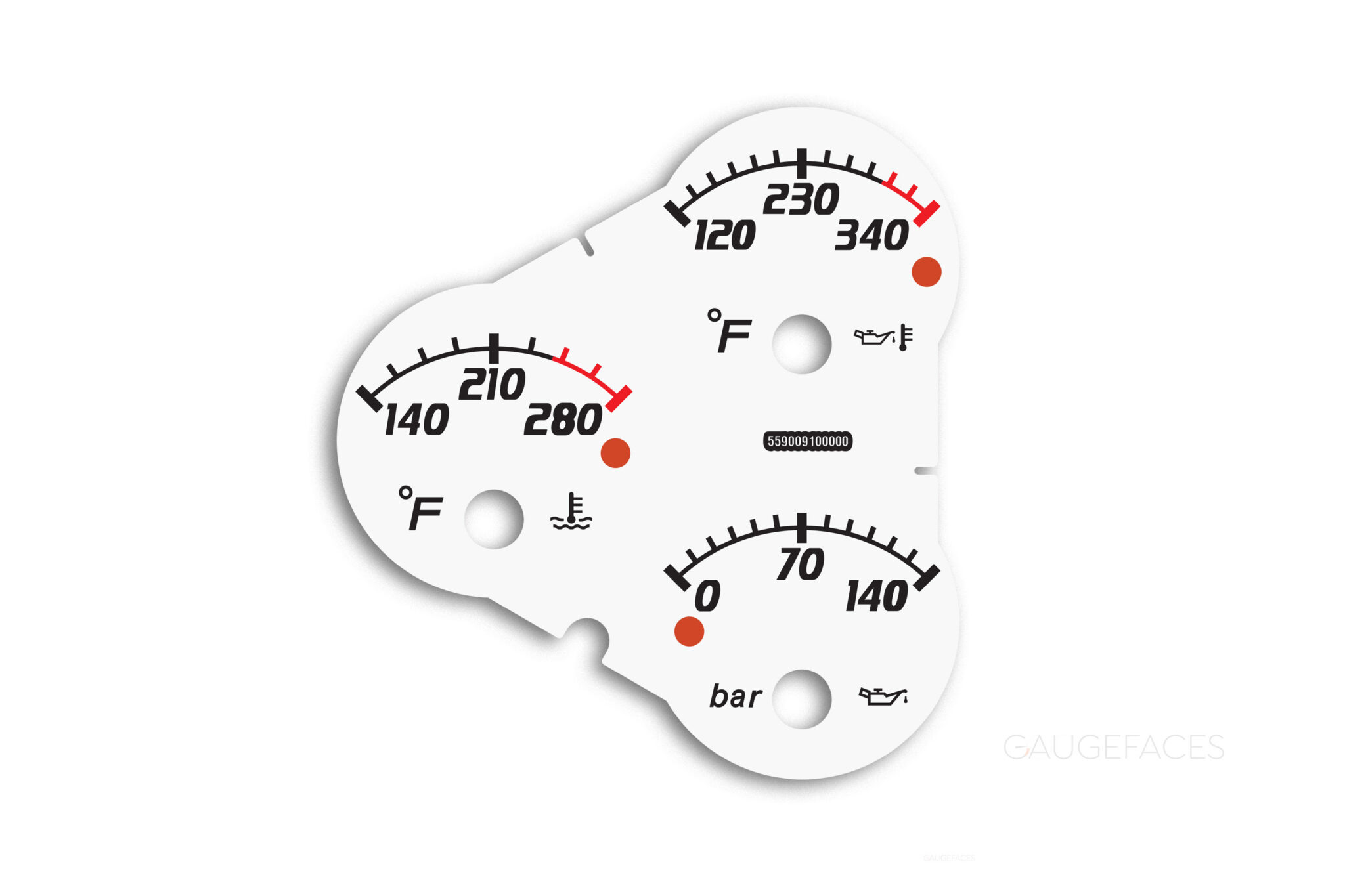 Ferrari F360 F430 (Type F131) Temperature / Pressure Gauge Face – White ...