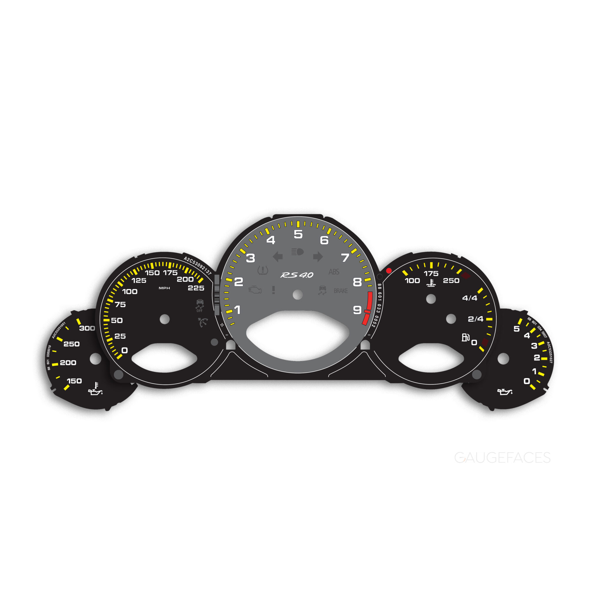 Porsche 911 997 GT3 RS 4.0 Instrument Gauge Faces Set – RS 4.0 – US ...