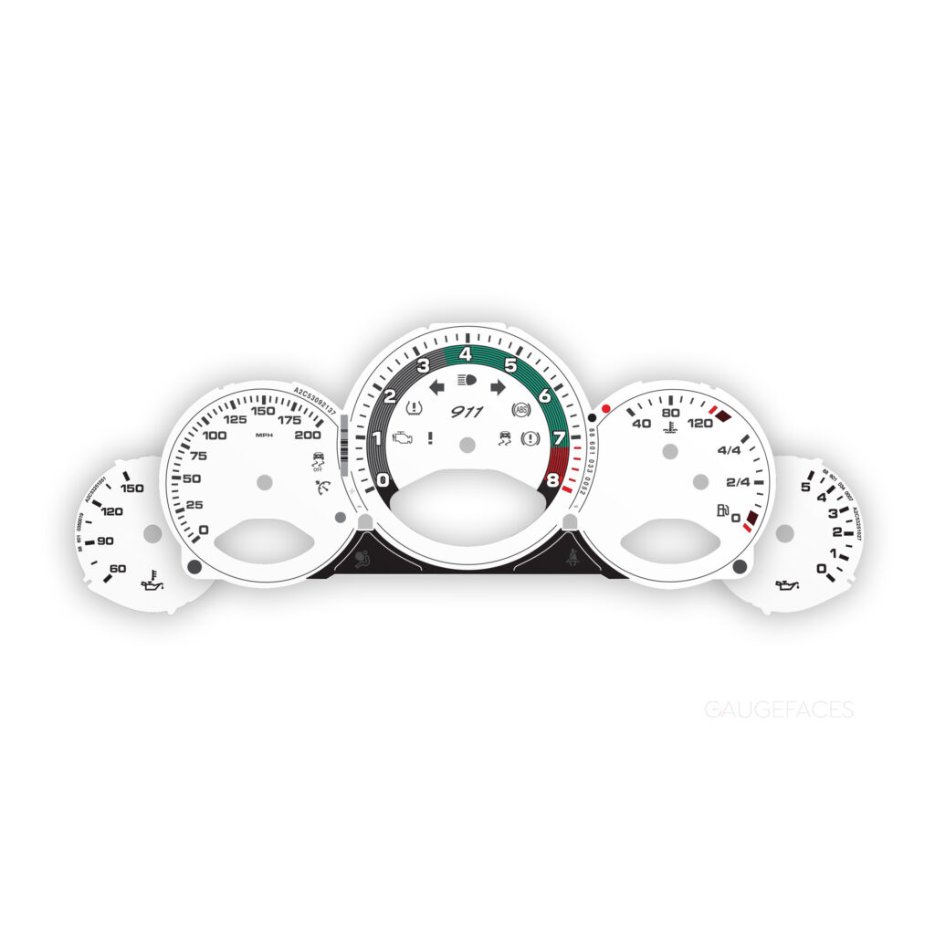Porsche 911 997.2 Gauge Faces Set – 911 Classic Logo – Manual – UK-Spec ...
