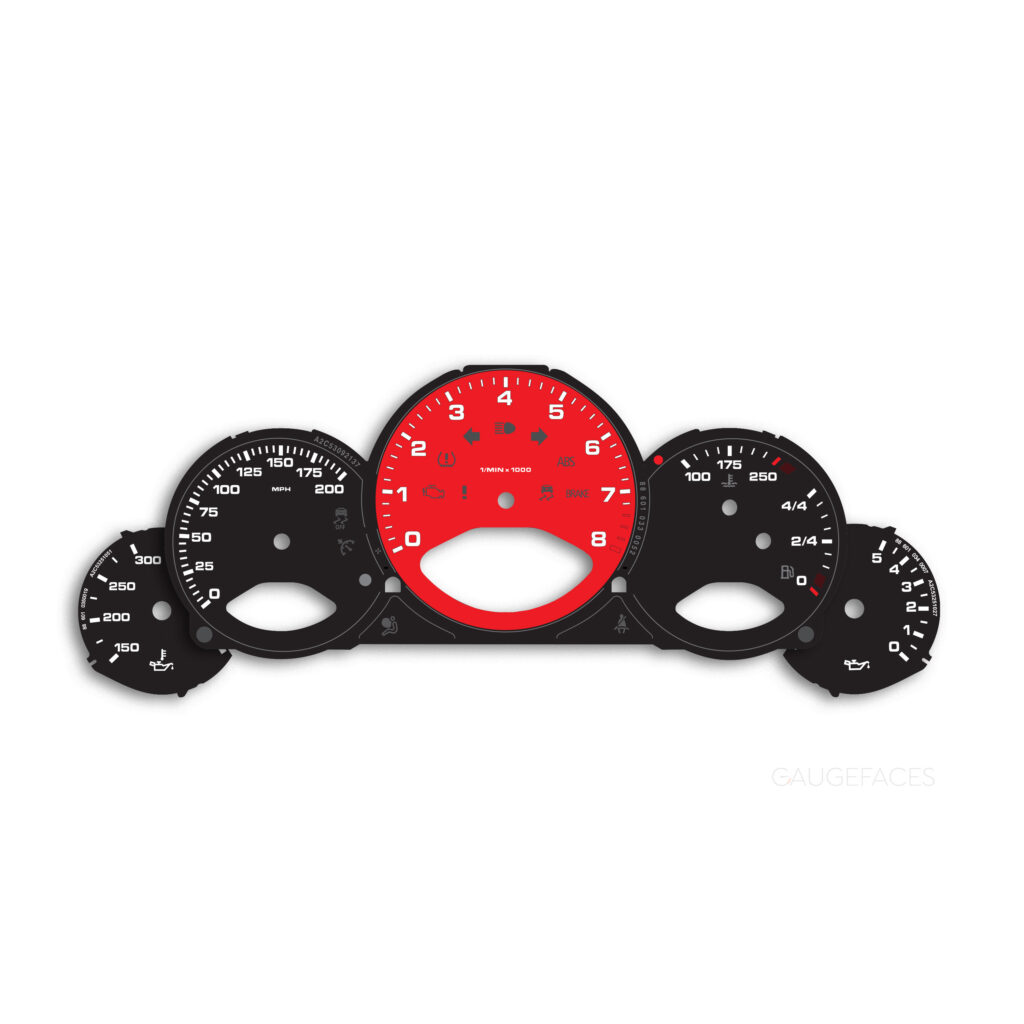 For Porsche 911 997 (Gen 1&2): Gauge Faces – OPTIONS – Black with ...