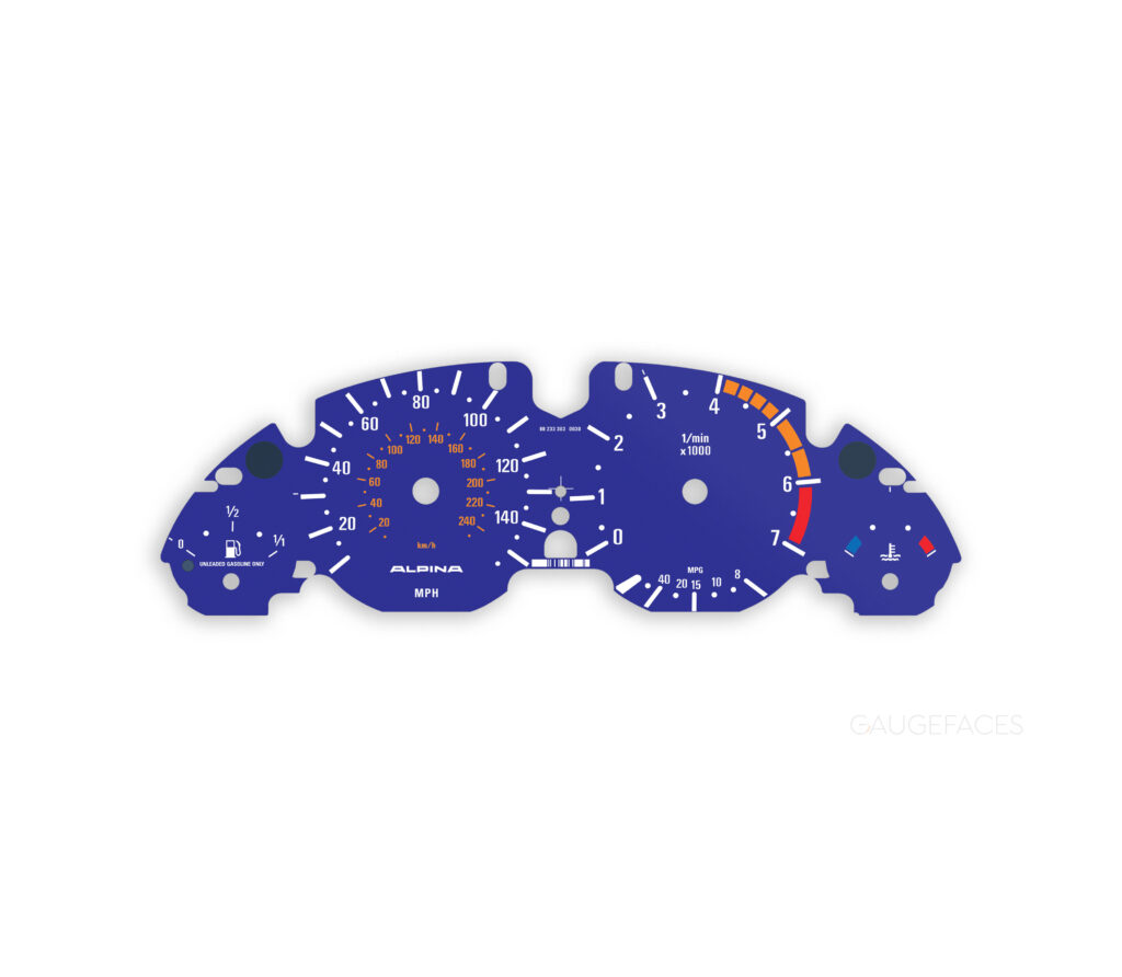BMW E38 E39 E53 5-Series 7-Series Alpina M-Style Gauge Faces – 7000 RPM ...