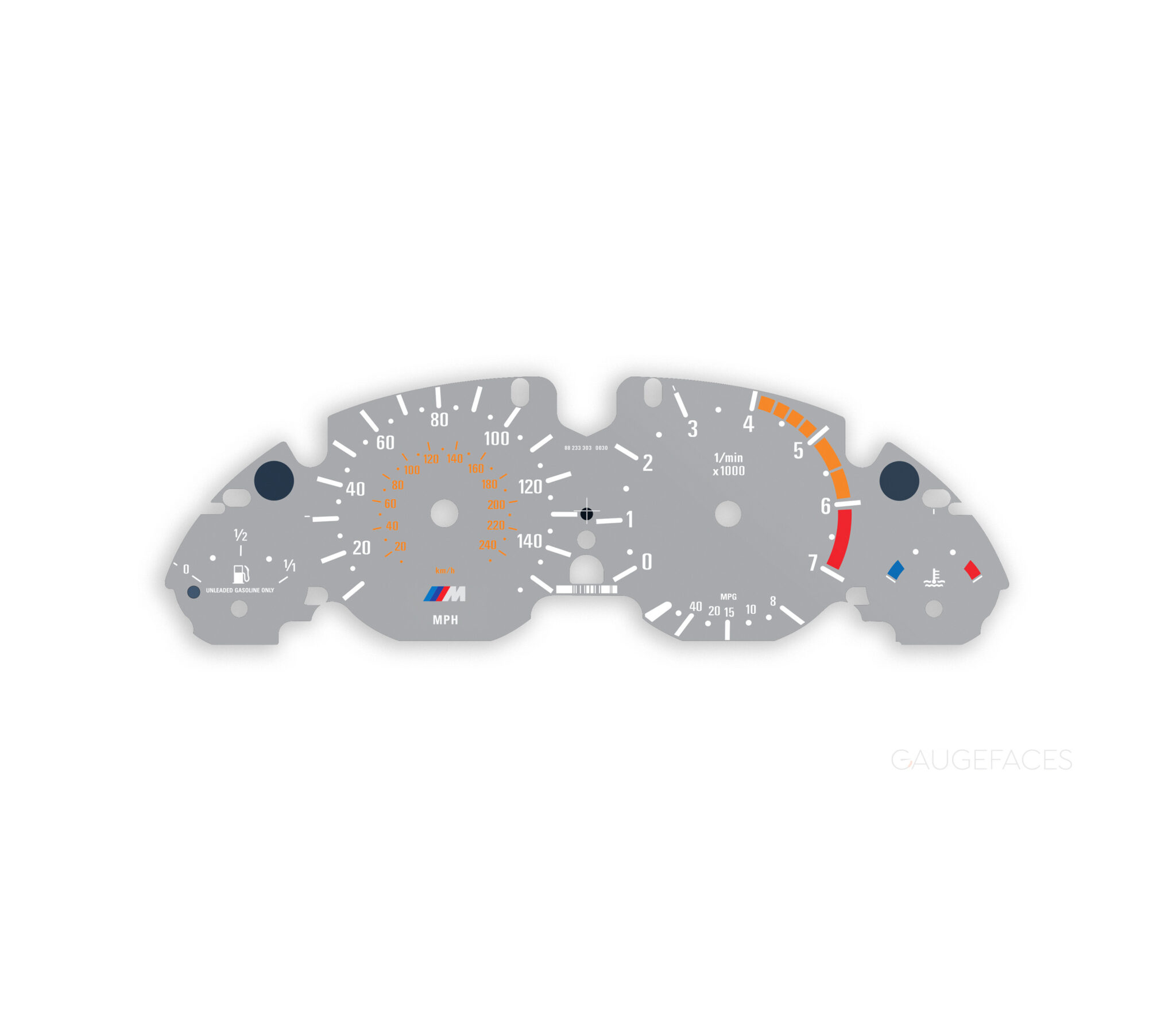 BMW E38 E53 5-Series 7-Series M-Style Gauge Faces – 7000 RPM – 140 MPH ...