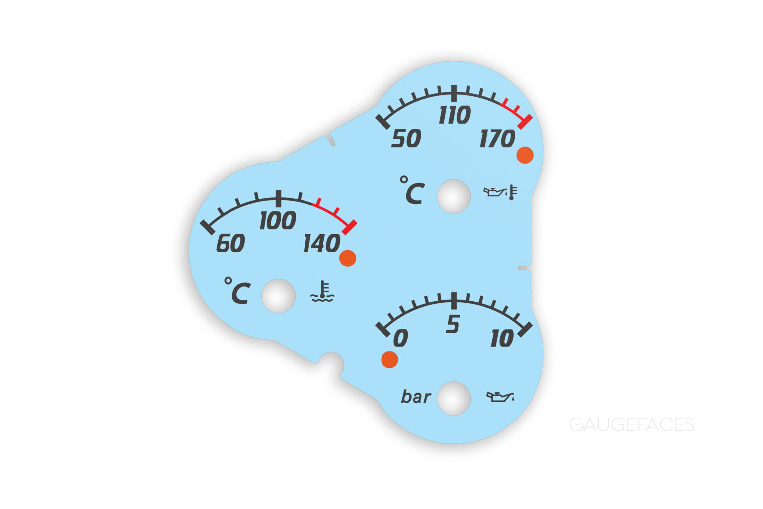 Ferrari F360 F430 (Type F131) Temperature / Pressure Gauge Face – Light ...