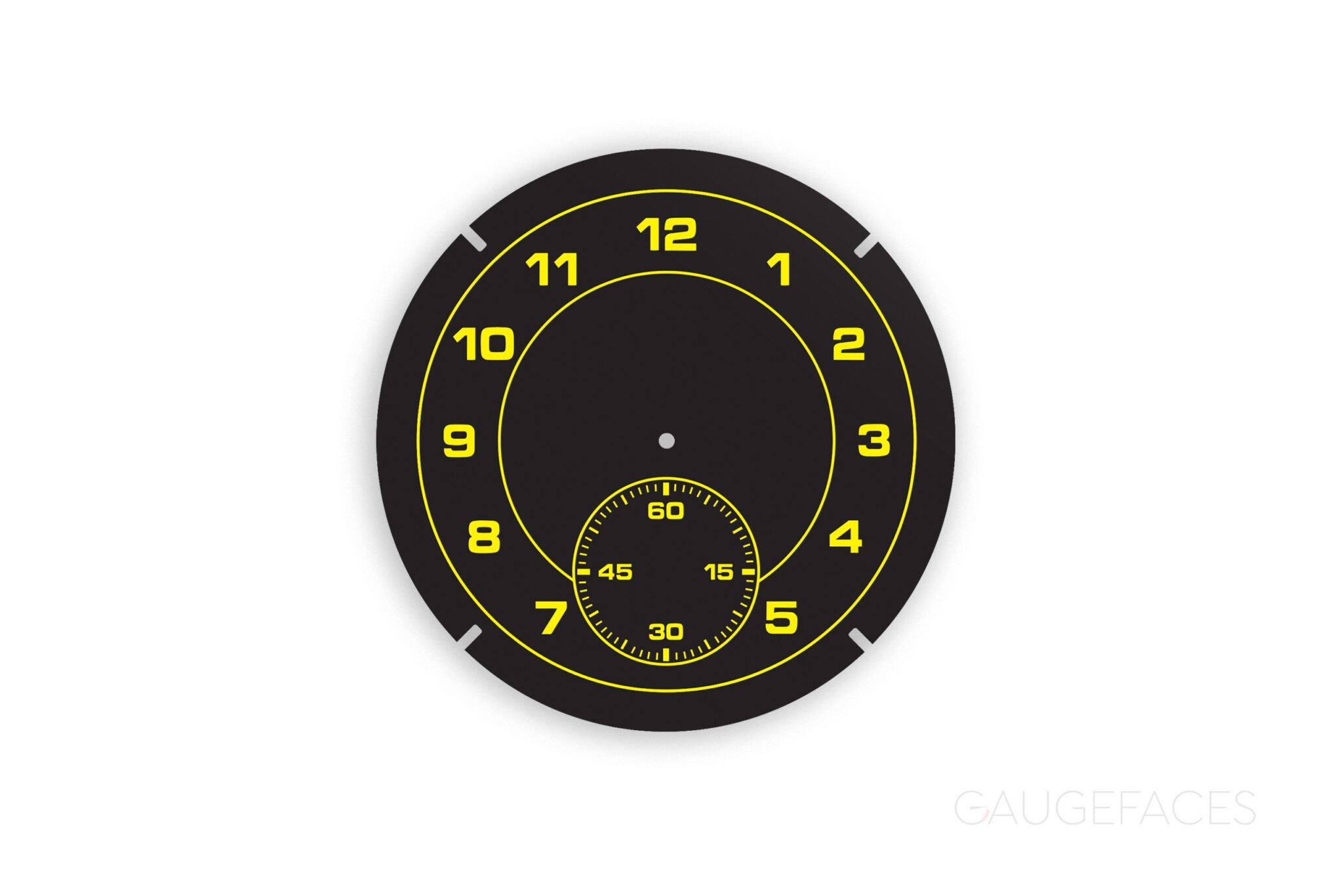 For Porsche Dashboard Clock: Gauge Face – 1-12 / 60 sec – Black with ...