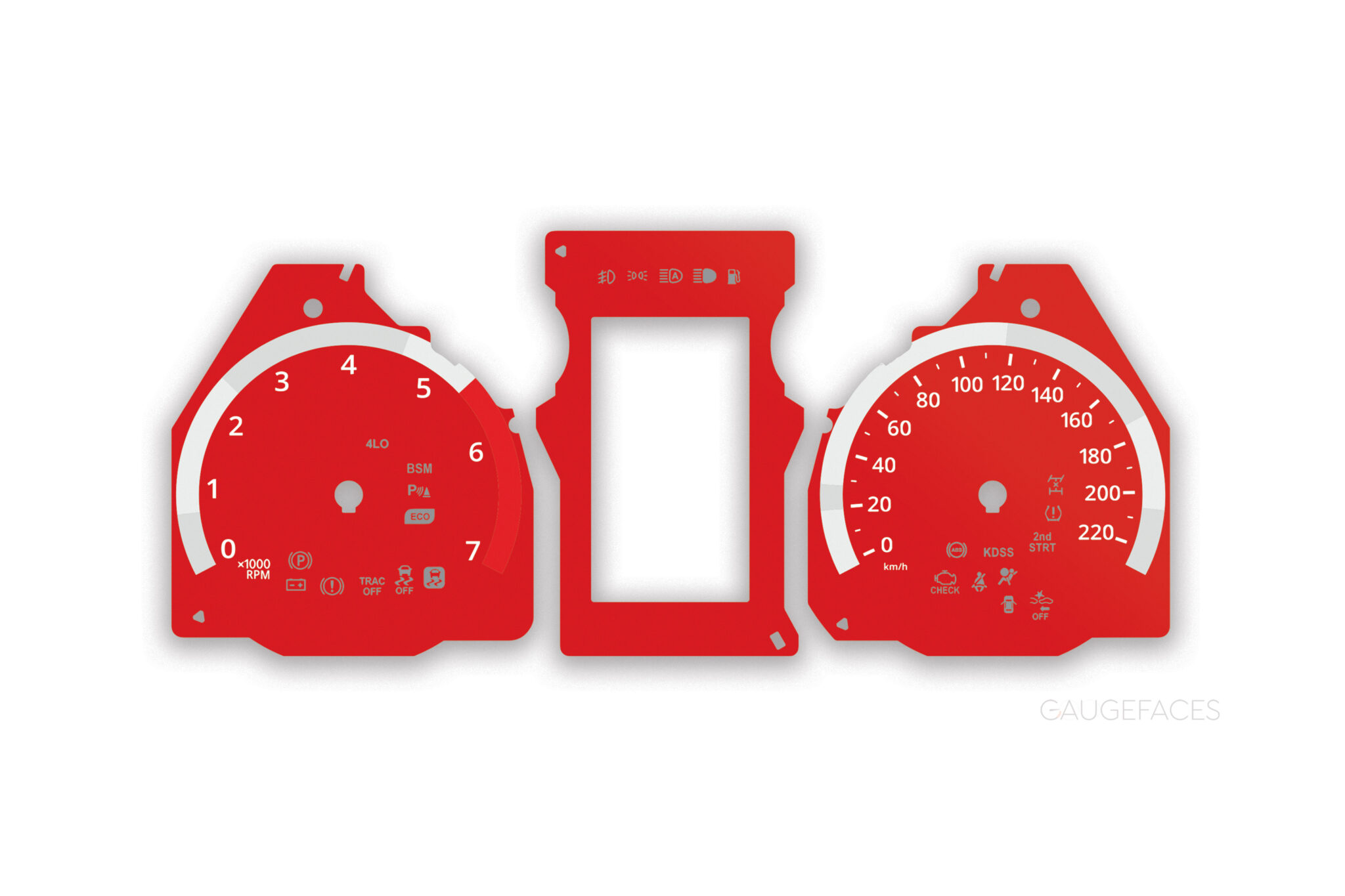 2020 Lexus GX Custom Gauge Face – OPTIONS – Red - Gauge Faces