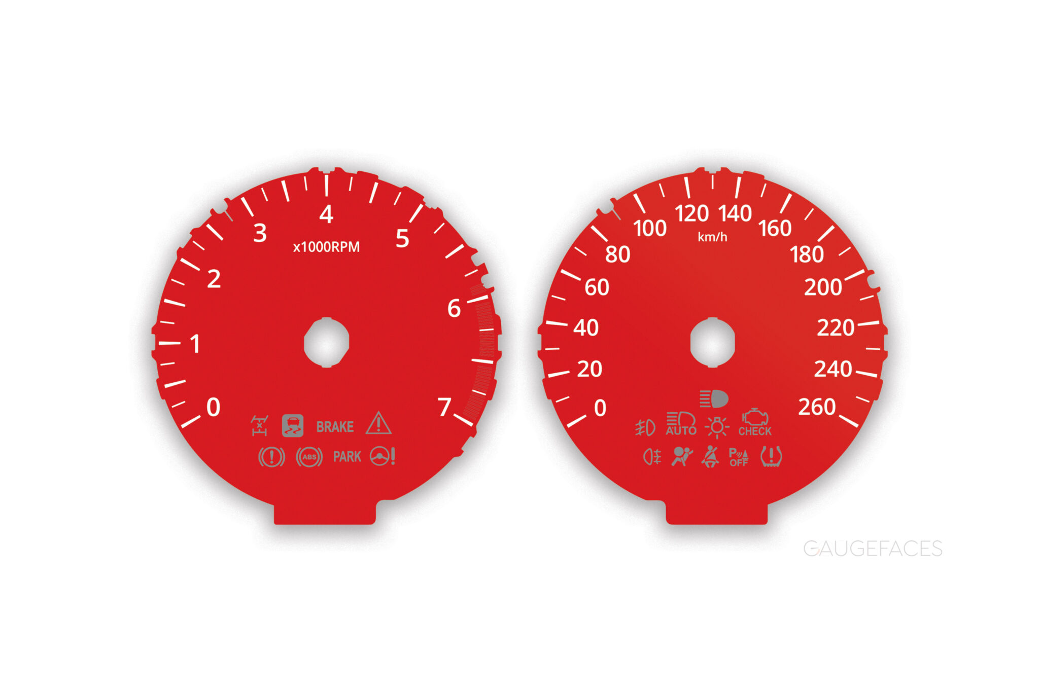 2020 Lexus NX Custom Gauge Face – OPTIONS – Red - Gauge Faces