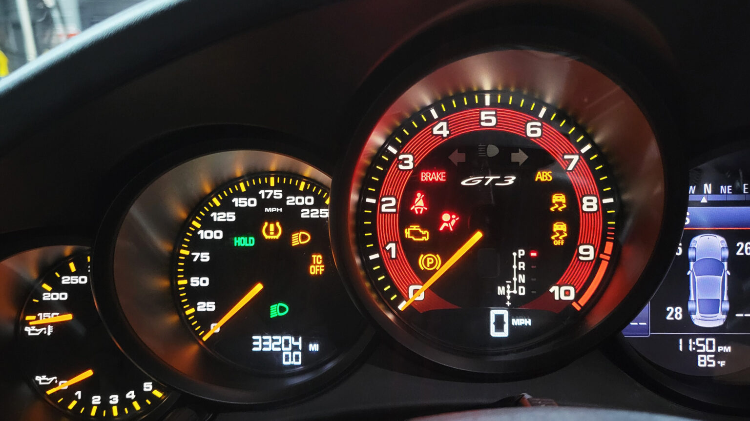 For Porsche 911 991 GT3: Gauge Face Tachometer – Black / Red Solid Halo ...