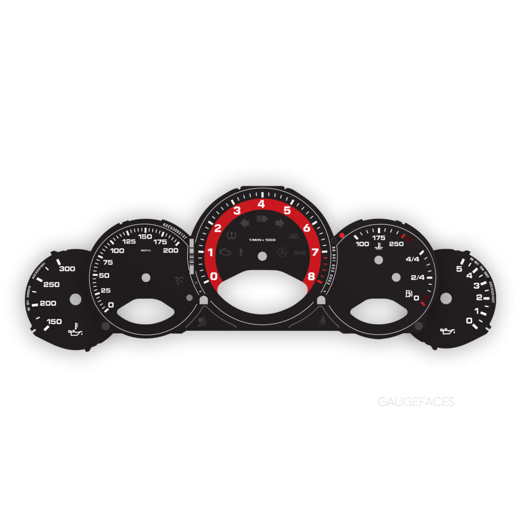 For Porsche 911 997 (Gen 1&2): Gauge Faces Set – OPTIONS – Black with ...