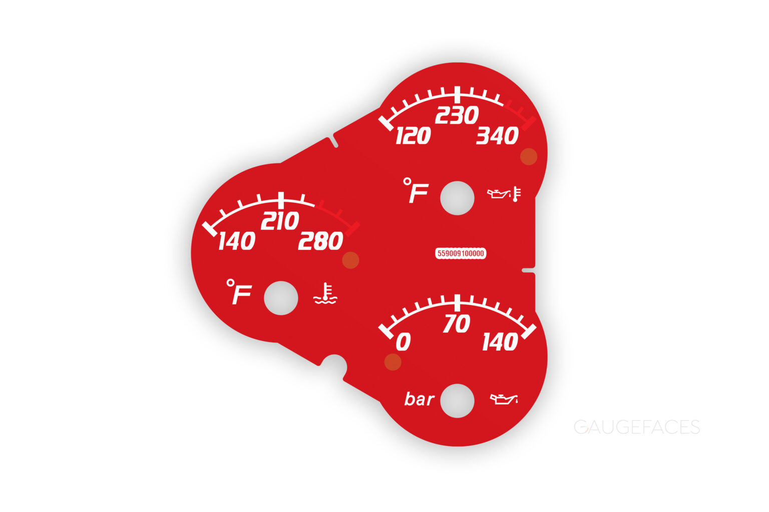 Ferrari F360 F430 (Type F131) Temperature / Pressure Gauge Face – Red ...
