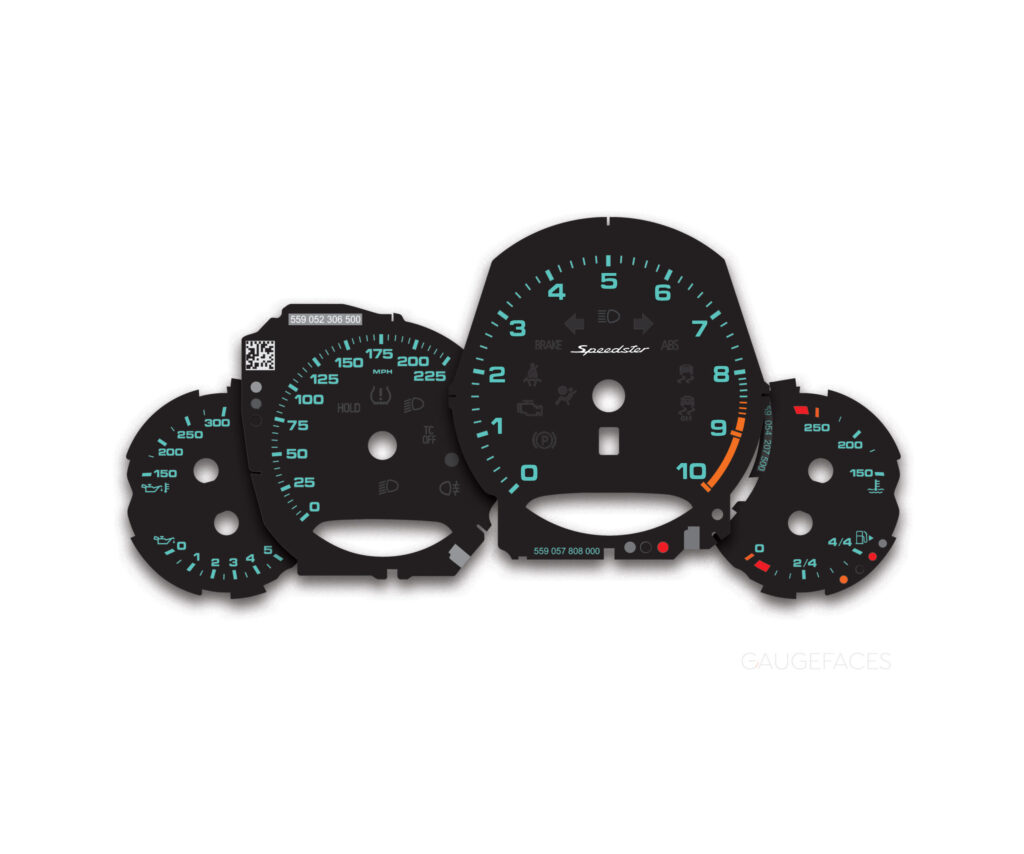 For Porsche 911 (991.2) Speedster Instrument Cluster: Gauge Faces Set ...
