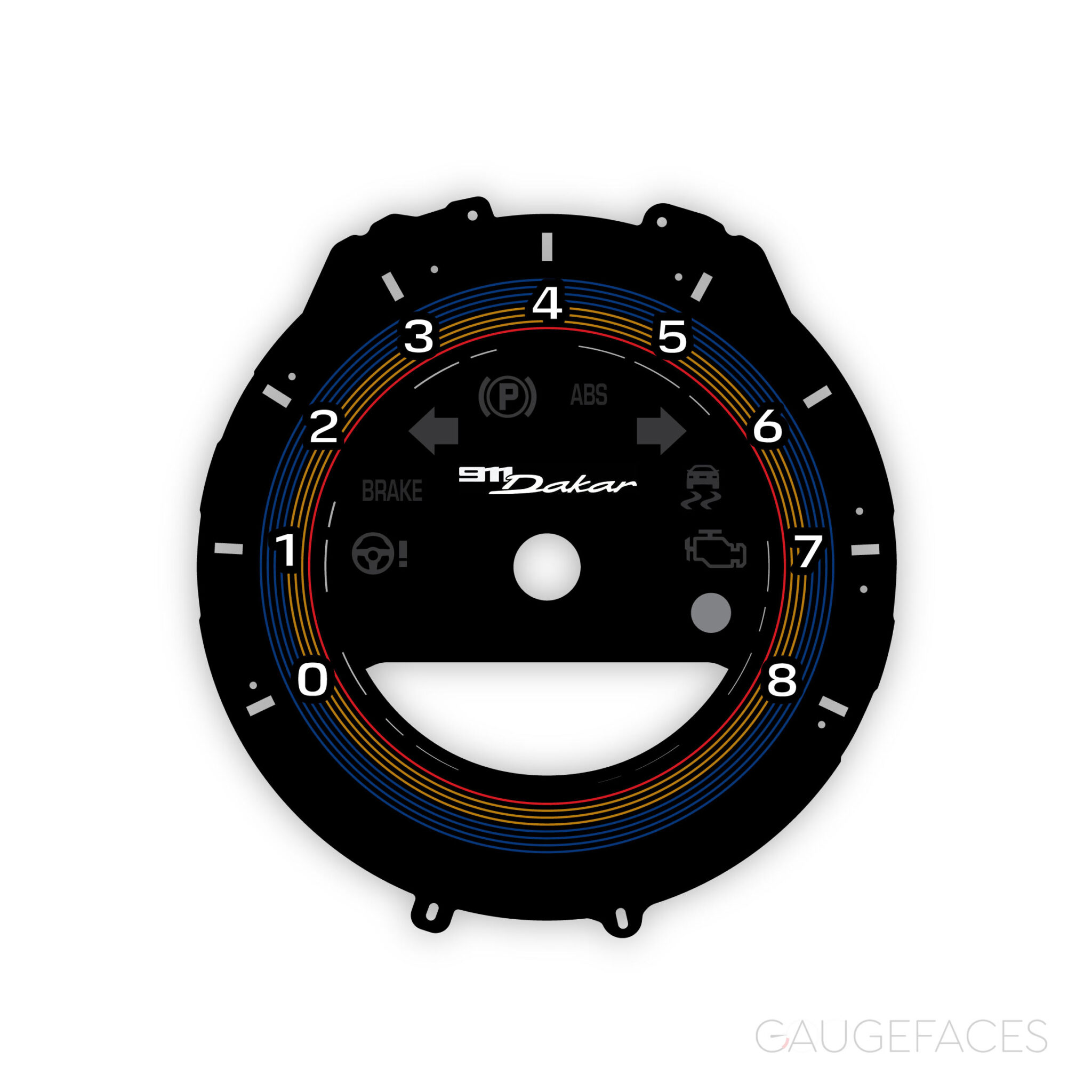 For Porsche 911 (992): Gauge Face Tachometer – Dakar Edition - Gauge Faces