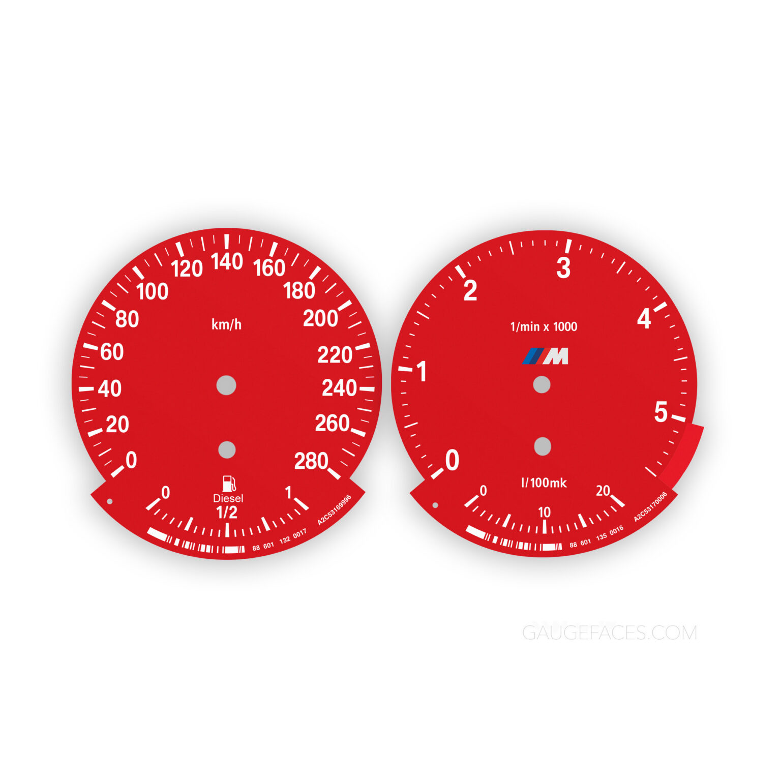 BMW M-Logo: Gauge Faces E70/E71 – Diesel – 5500 RPM – OPTIONS – Red ...