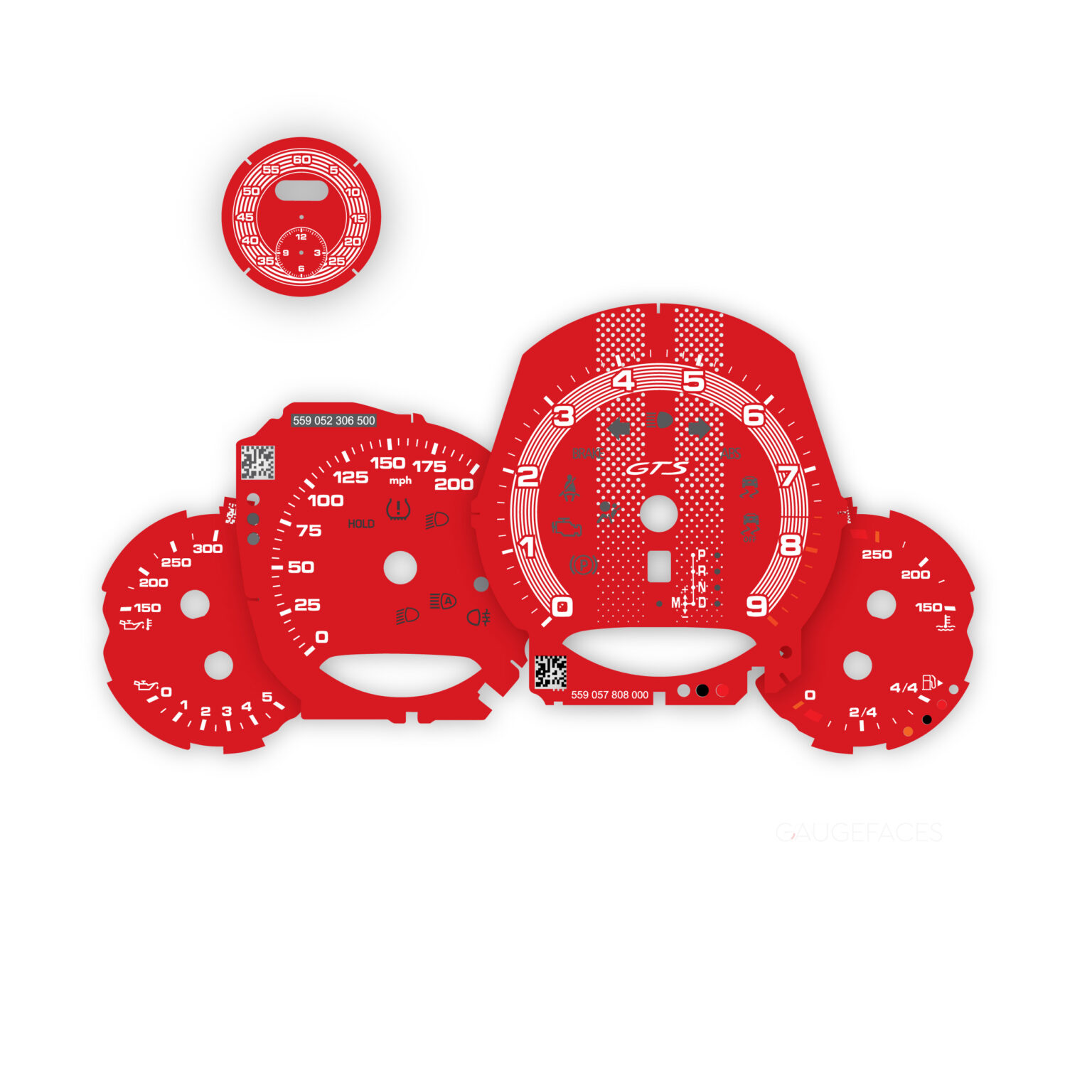 Custom Order: Porsche 911 991.1 GTS Gauge Faces Set – US-Spec – PDK ...