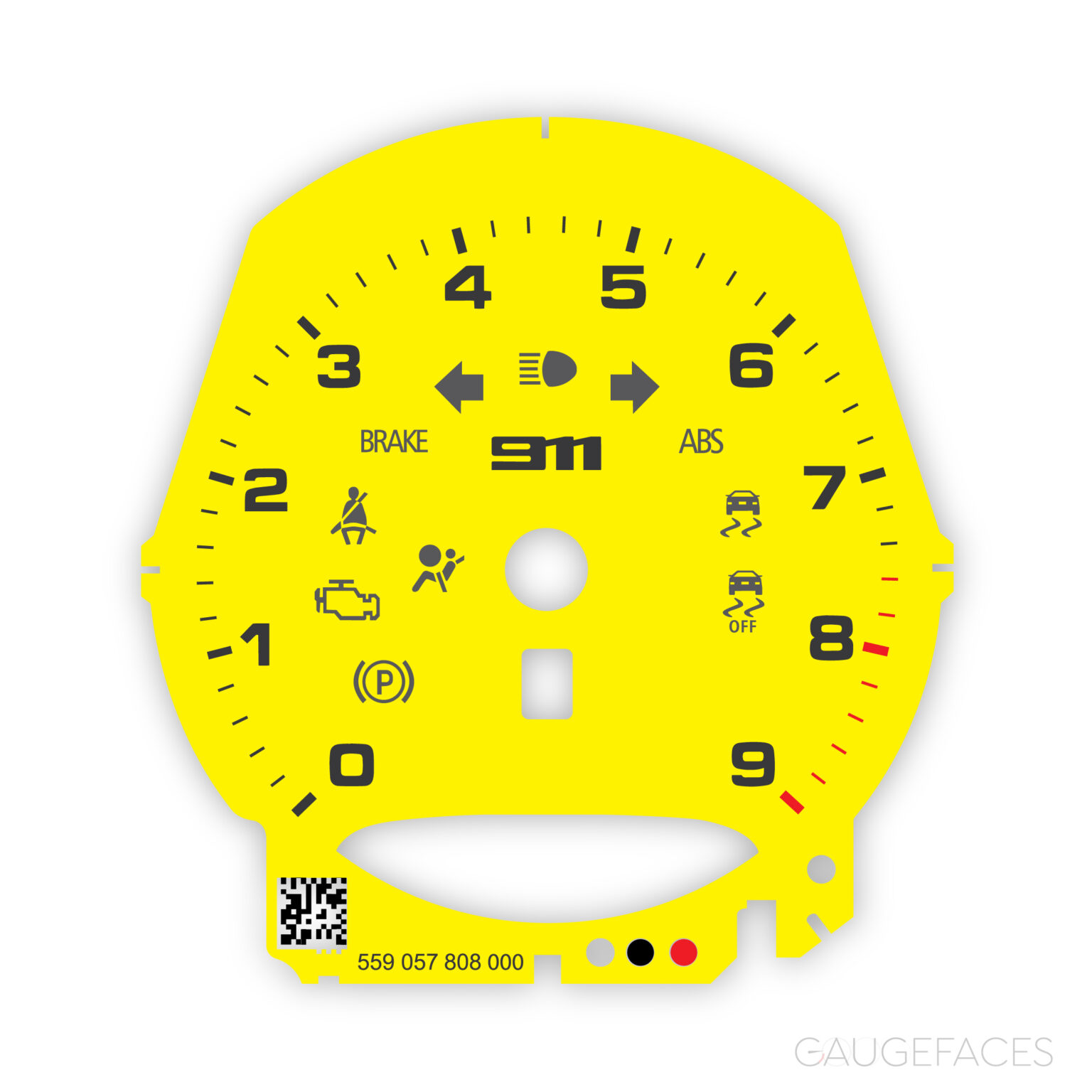 For Porsche 911 991.1: Gauge Face Tachometer – 911 Logo – Racing Yellow ...