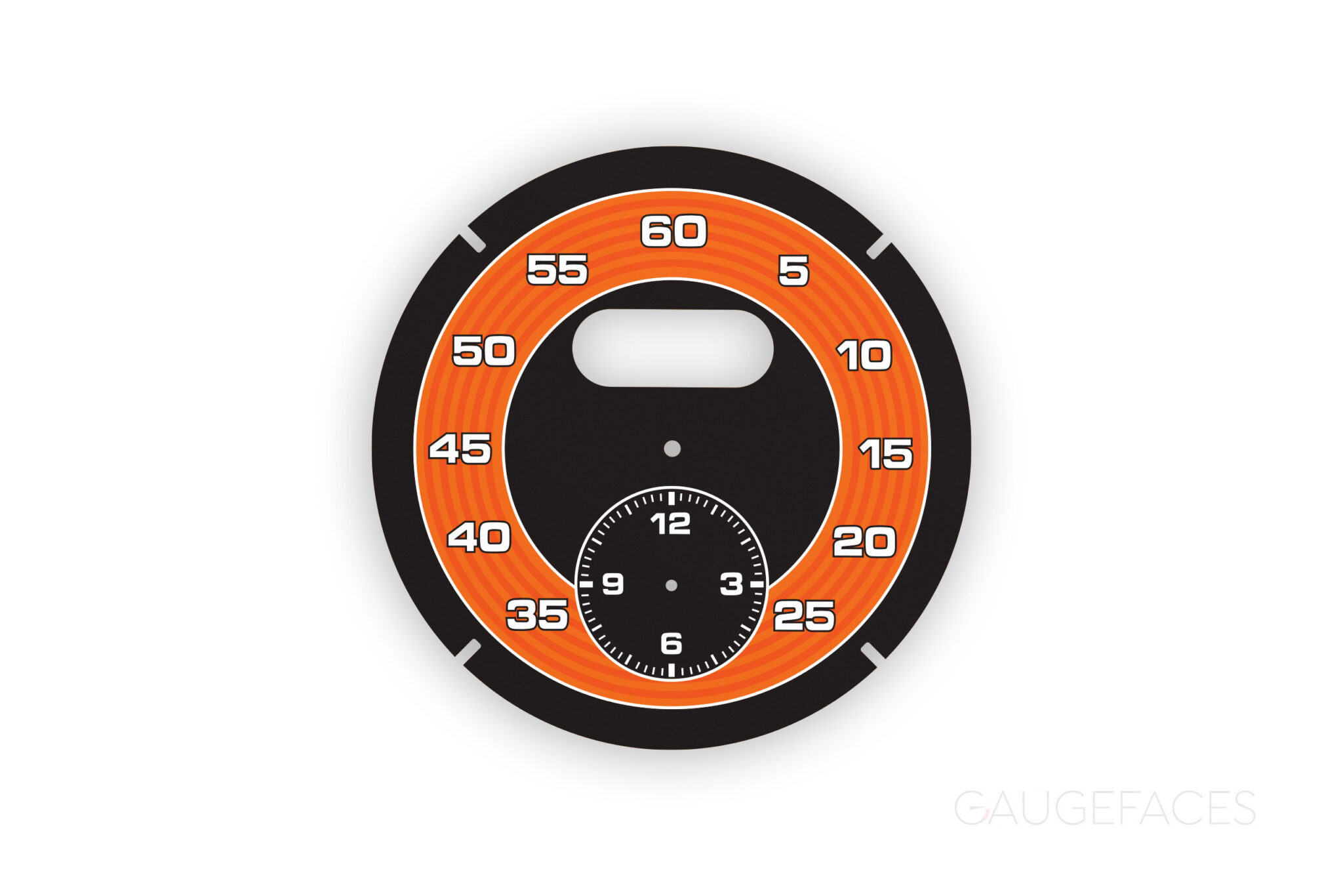 For Porsche Sport Chrono Clock Dial Gauge Face – Black / Orange Solid ...