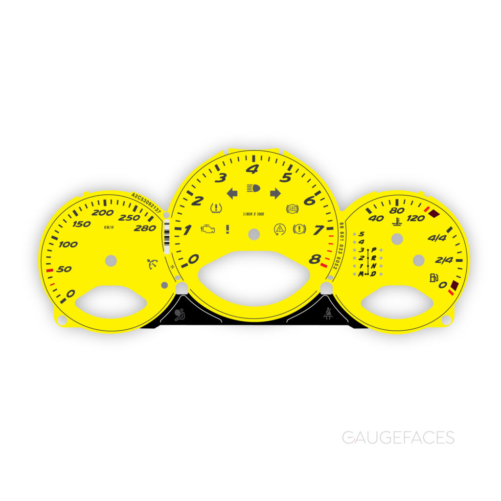 For Porsche 987 Boxster / Cayman: Gauge Face – OPTIONS – Yellow - Gauge ...