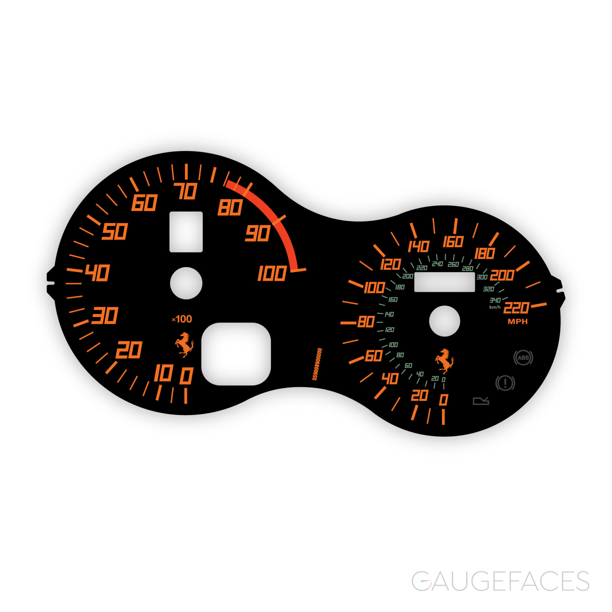 Ferrari 360 / 430 (Type F131) Gauge Face – OPTIONS – Testarossa Style ...