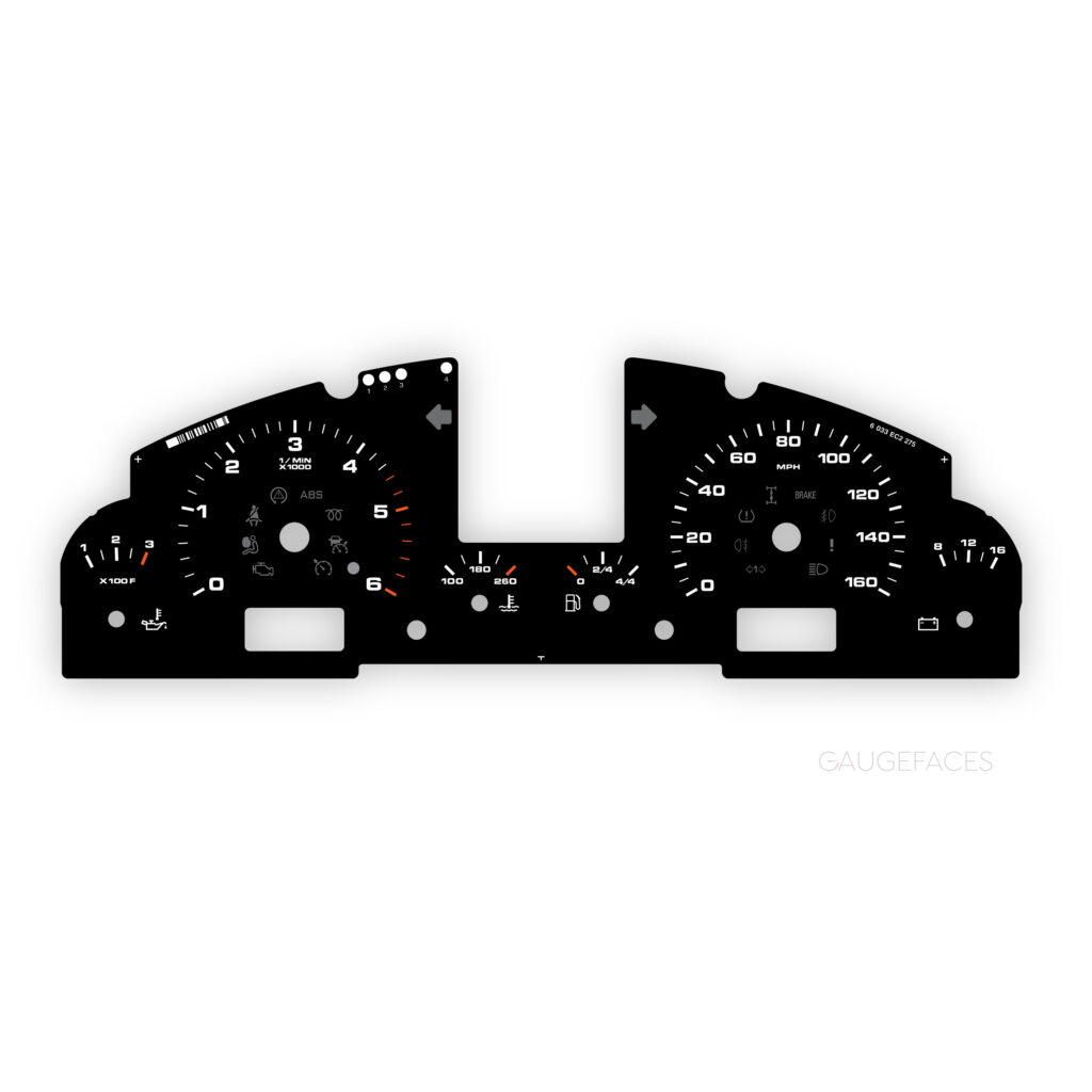 For Porsche 957 Cayenne Diesel 3.0L: Gauge Face – OPTIONS – Black ...