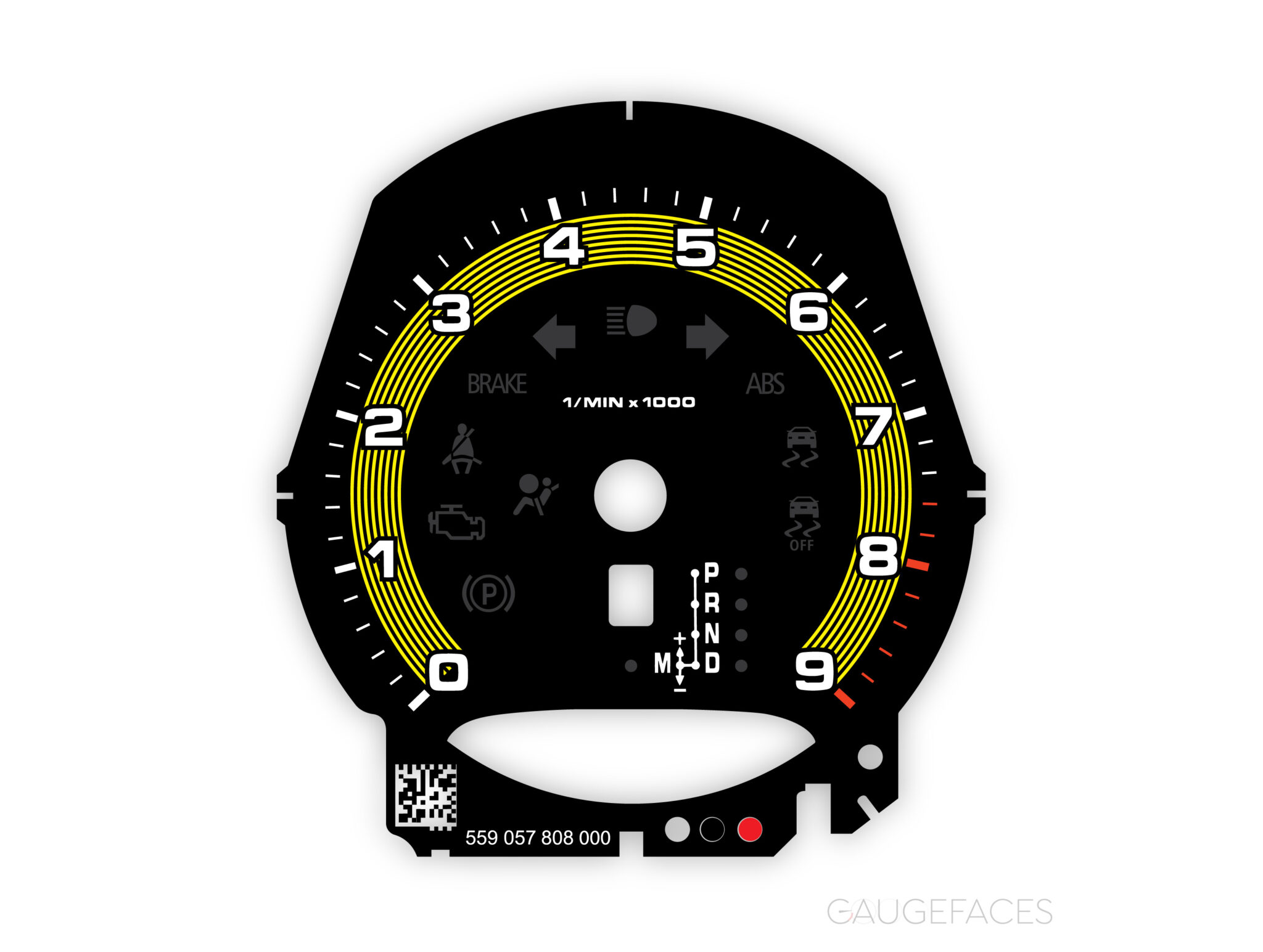 Porsche 911 (991.1) / 981 Gauge Face Tachometer – OPTIONS – Black ...