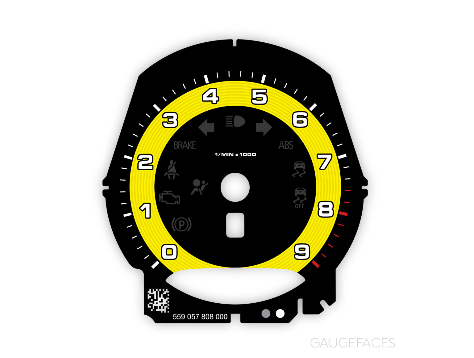 Porsche 911 (991.1) / 981 Gauge Face Tachometer – OPTIONS – Black ...